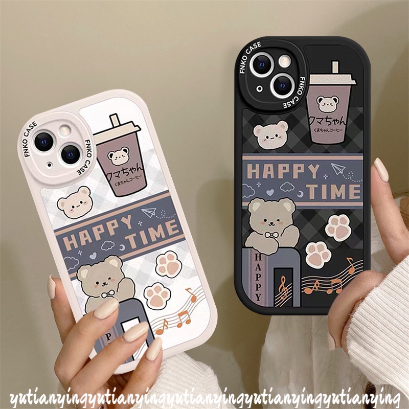 Cartoon Bear Diamond Lattice Case Compatible For IPhone 7 8 Plus 11 13 ...
