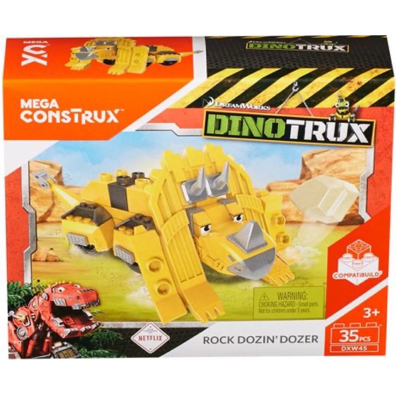 MEGA CONSTRUX Dinotrux Dozer Vehicle Building Blocks Bricks [35 PCS ...