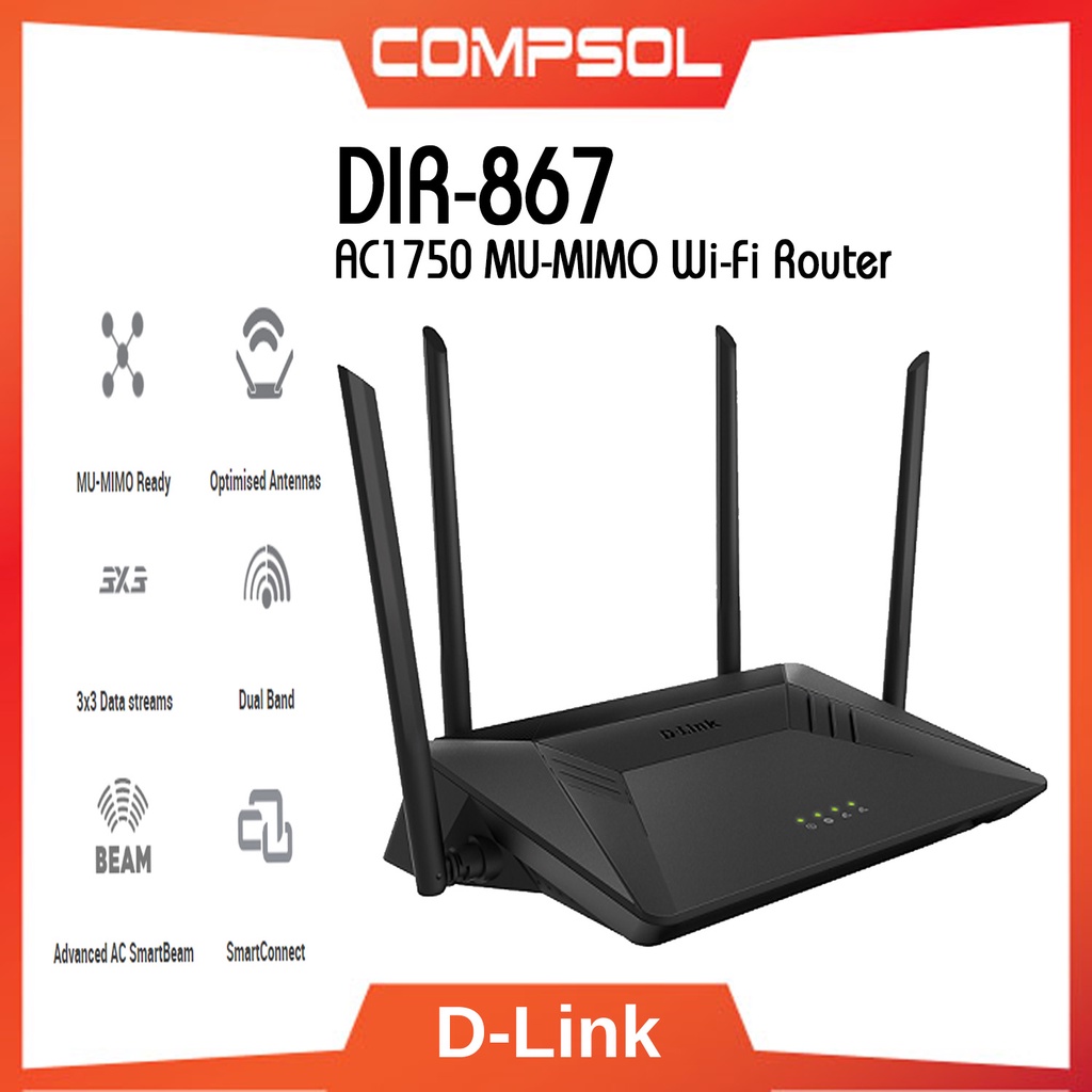 D-Link DIR-867 AC1750 MU-MIMO Wi-Fi Router | Shopee Malaysia