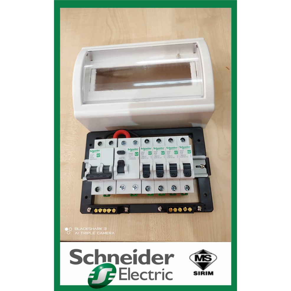 8 Way Schneider Easy9 Distribution Box DB - Full Set - Signal Phase 63a ...