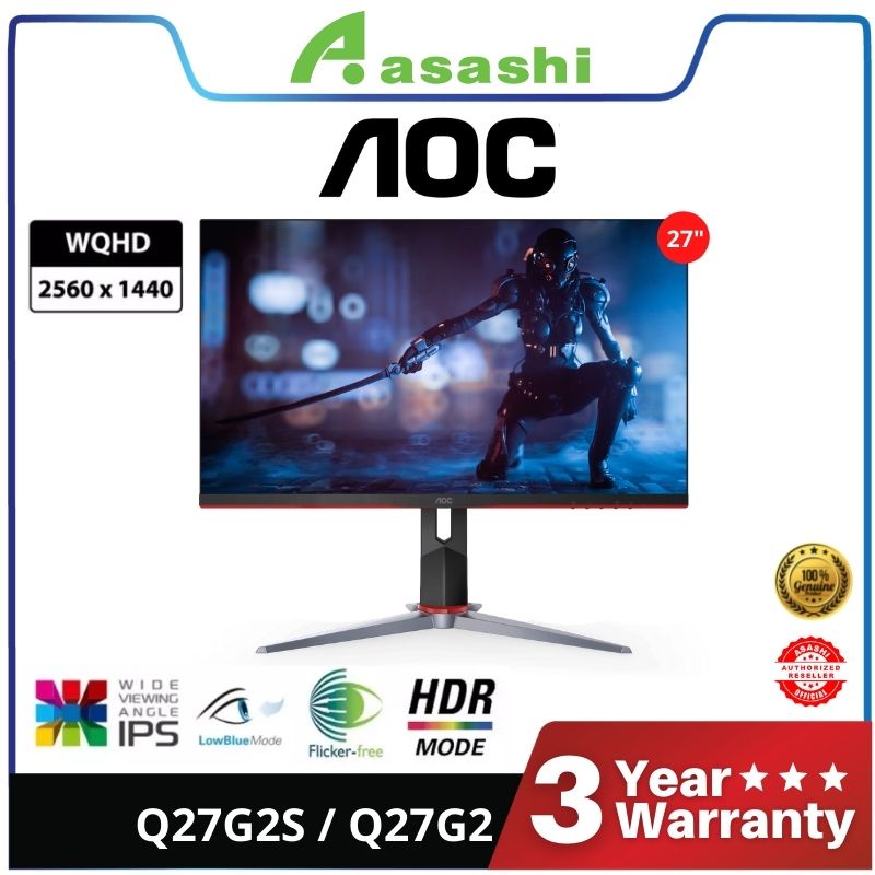 Aoc Q27G2S / Q27G2 27" IPS QHD 155Hz 1MS Adaptive Sync Gaming Monitor ...