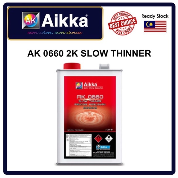 AIKKA AK 0660 2K SLOW THINNER For Car Spray Painting 3 LITER | Shopee ...