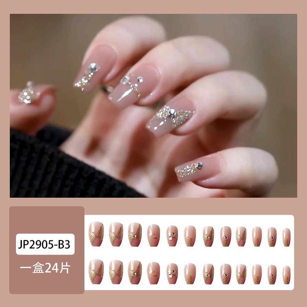 M1 Nails art Shiny & Diamond jelly Gel sticker 24 PCS Finished nail ...
