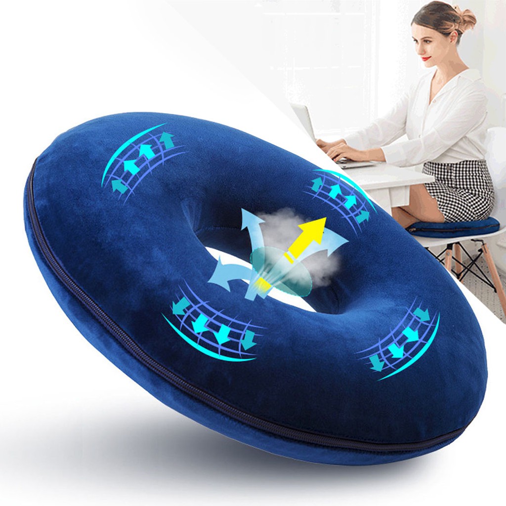 Round Doughnut Seat Cushions Hemorrhoids Seat Firm Memory Foam Sciatica ...
