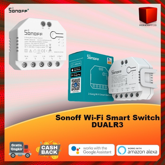Sonoff WiFi Smart Switch DIY DUAL R3 2Gang/Channel Smart Switch ...