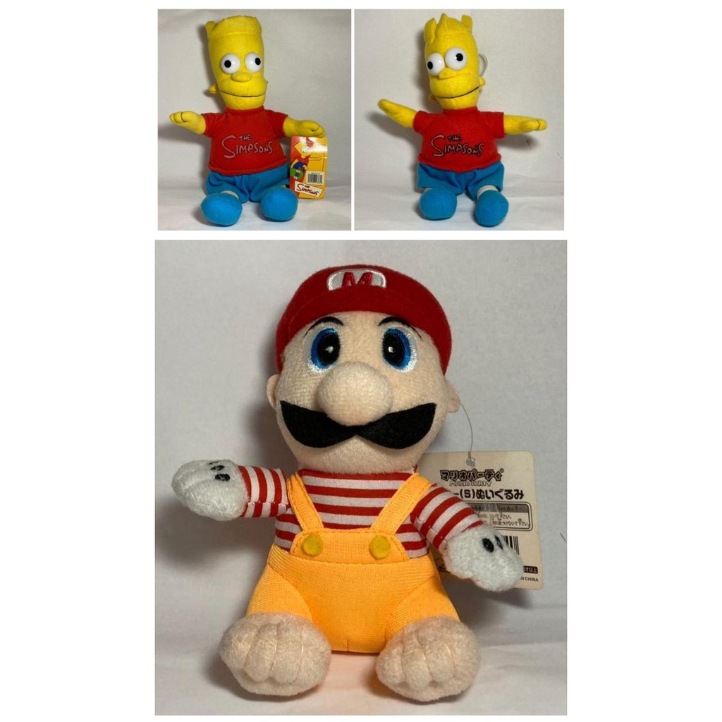 Bart Simpson & Mario Soft Toy Collectable Ready Stock 12 inch & 8 inch ...