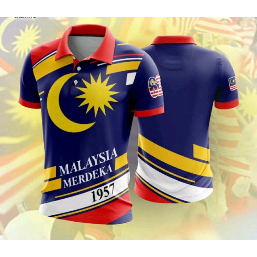 BAJU MERDEKA / T-SHIRT MALAYSIA SUBLIMATION - COLLAR | Shopee Malaysia
