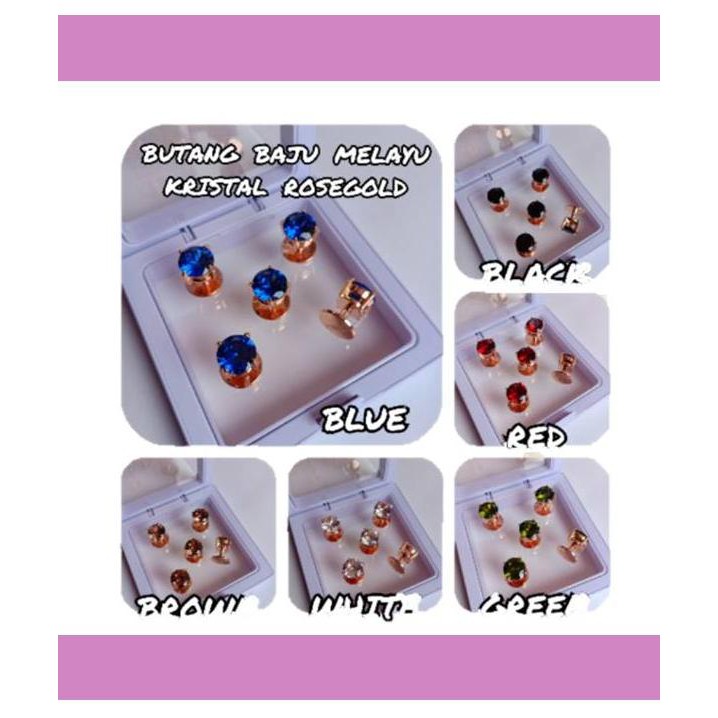 BUTANG BAJU MELAYU KRISTAL CLEAR ROSEGOLD EXCLUSIVE qqqg | Shopee Malaysia