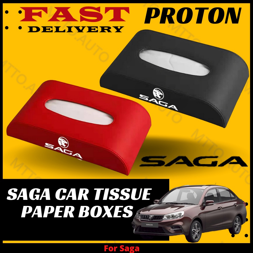MTTO Proton Saga Car Tissue Paper Boxes Case Cover Black Red ...