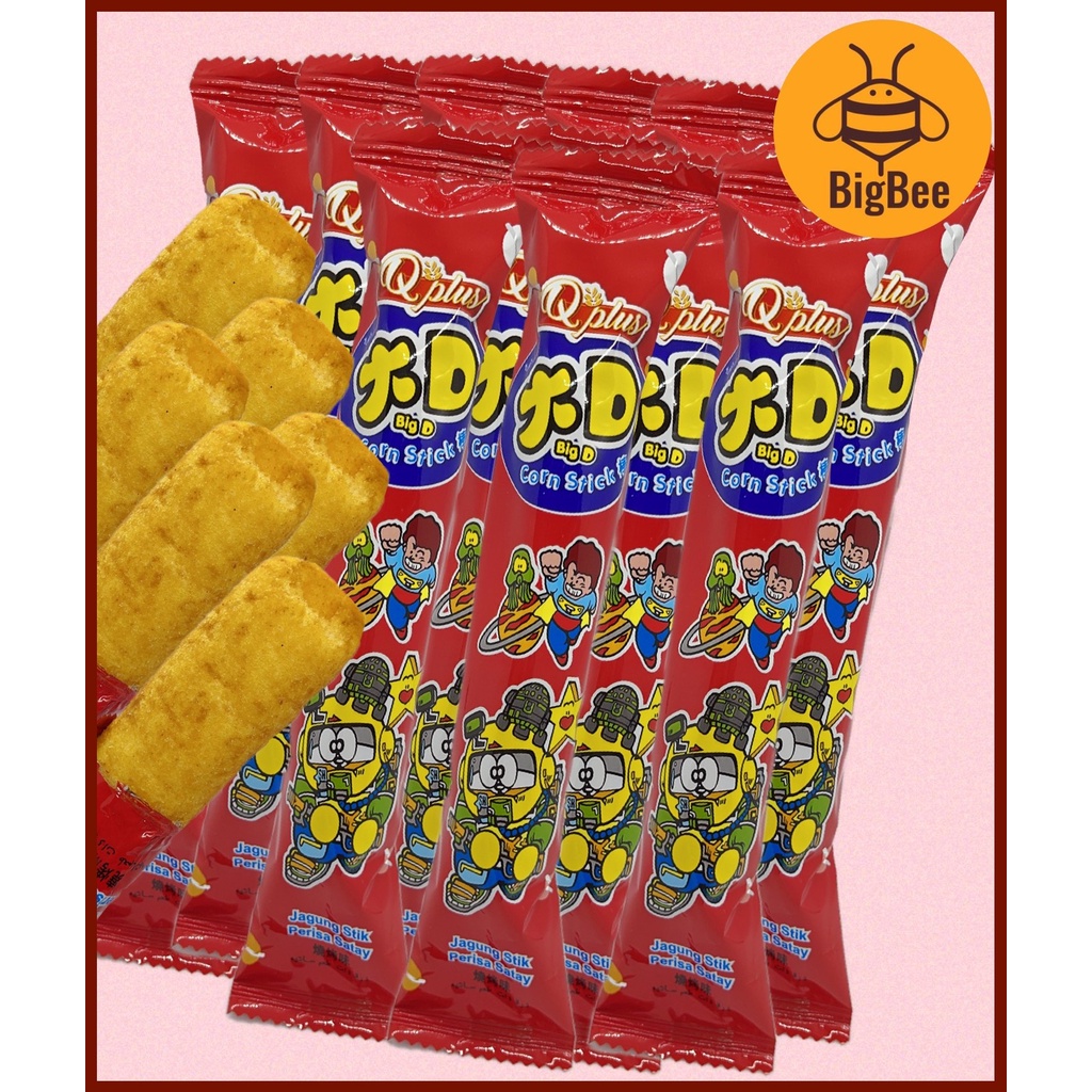 Q Plus Big D Corn Stick Satay - 9g x 20pkts Jagung Stik Perisa Satay 大D ...