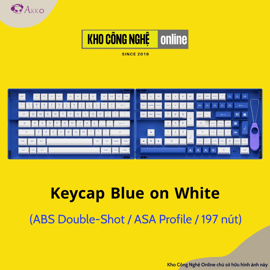 Keycap set for Akko Blue on White mechanical film table (PBT Double ...