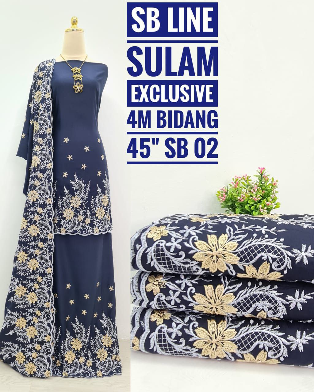 KAIN PASANG KAIN SB LINE SULAM KAIN SULAM EXCLUSIVE | Shopee Malaysia