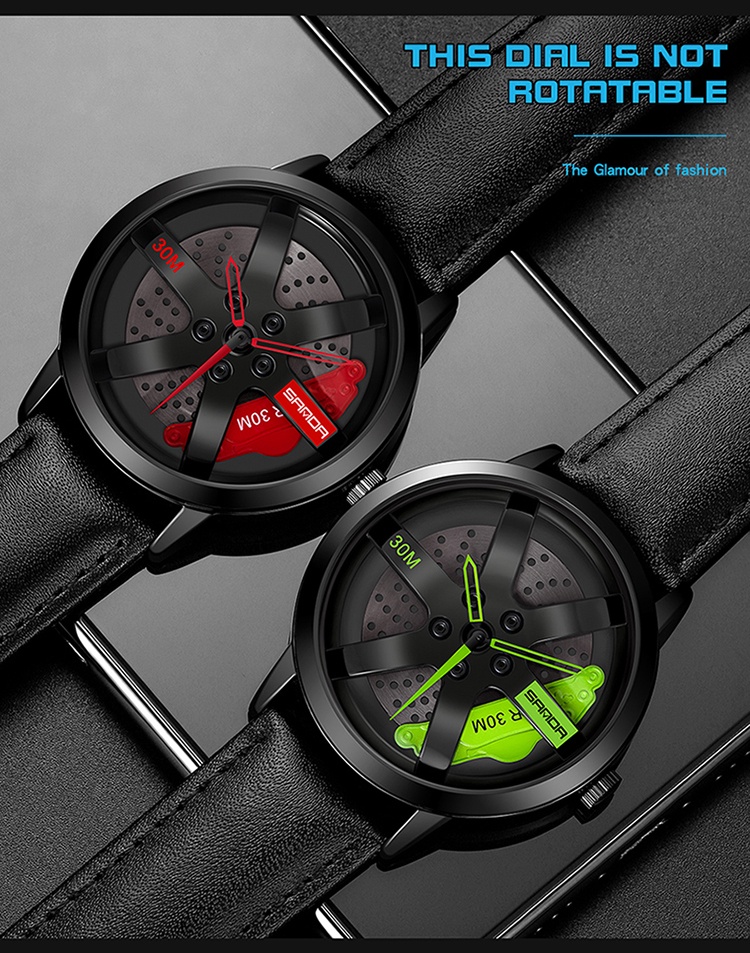 ANDA Wheel Rim Hub Watch Men Watches Rotation Rotating Dial Quartz ...