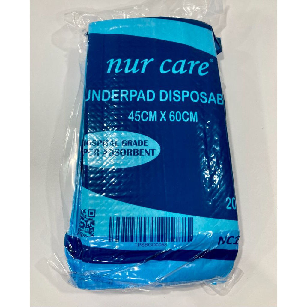 *BY PHARMACY* Nur Care Disposable Underpad 45cm x 60cm 20's/ 60cm x ...