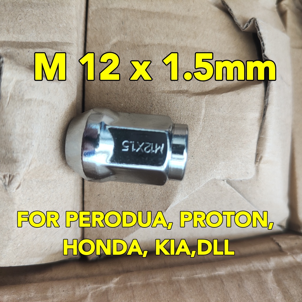 [FOR 19mm Tyre Spanar Lever] Rim Nut M12x1.5 M12x1.25 Wheel Lug Nut Nat ...