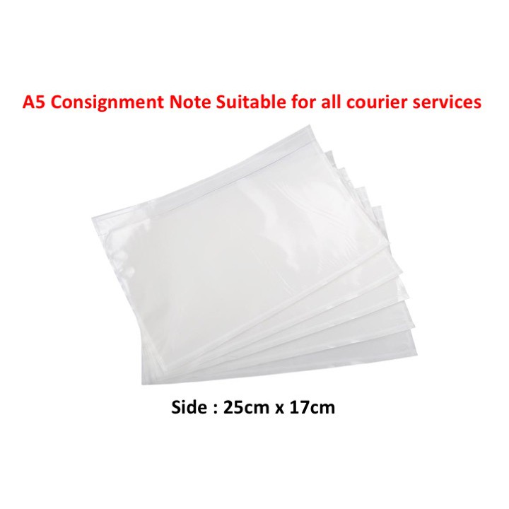 READY STOCK 100pcs/Bundle Consignment Note Pocket A5 Pouch Full Glue ...