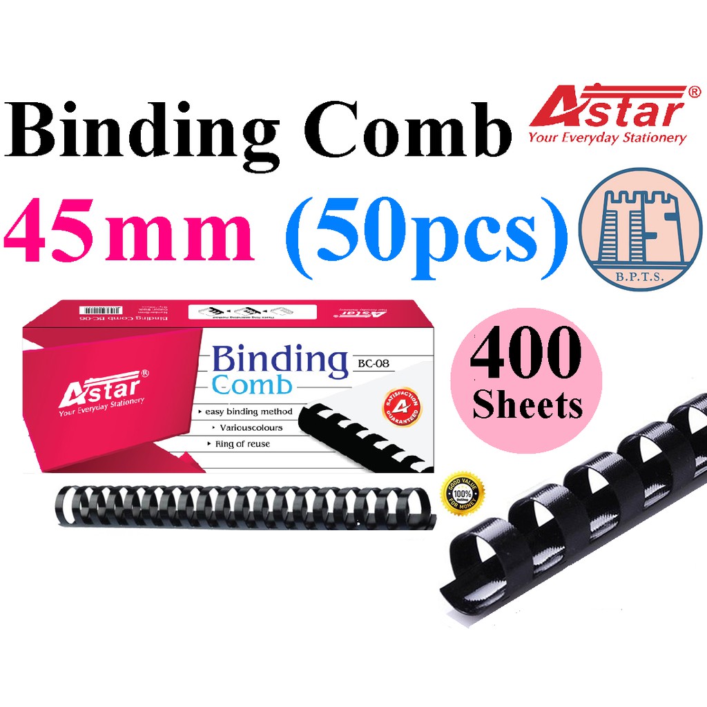 45mm (50pcs) Aplus/Astar Comb Binder Rings / Plastic Comb Rings ...