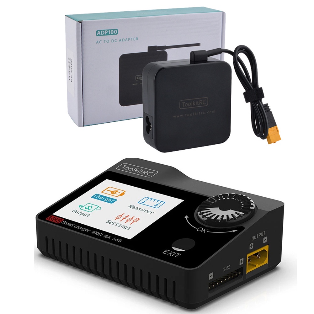 ToolkitRC M8S 400W 18A 2.4 TFT inch Color LCD Screen Balance Charger Discharger for 1S - 8S Lipo ...