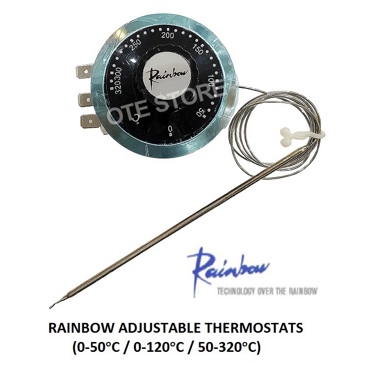 RAINBOW ADJUSTABLE THERMOSTAT c/w Knob (0-50C / 0-120C / 50-320C ...
