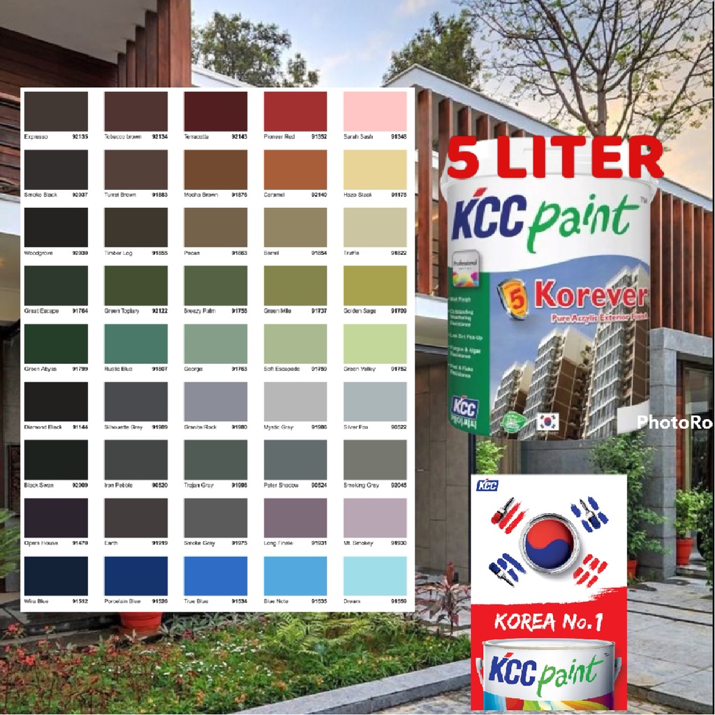 SINAR KCC 5 LITER KOREVER PURE EXTERIOR WALL PAINT 5 YEARS CAT DINDING LUAR RUMAH MATT TIDAK ...