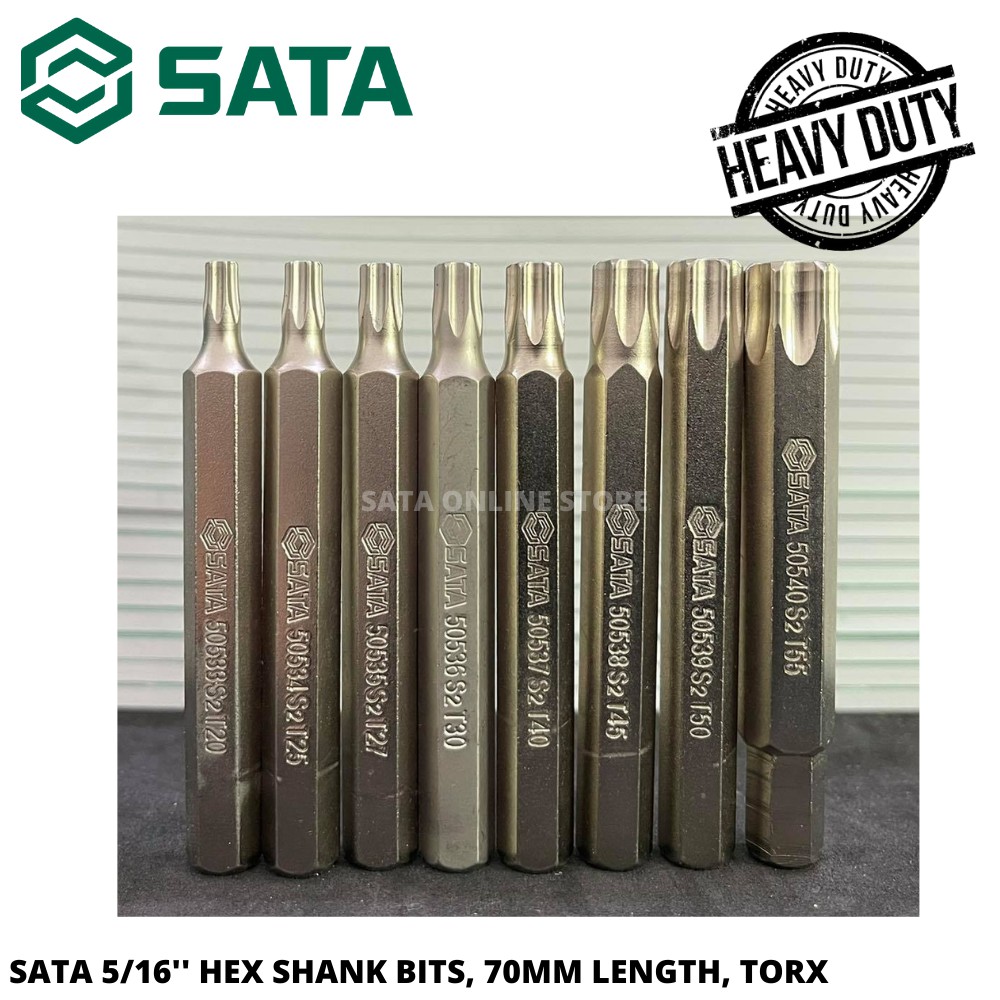 SATA 5/16'' HEX SHANK BITS, 70MM LENGTH, TORX / HEX SHANK BITS TORX ...