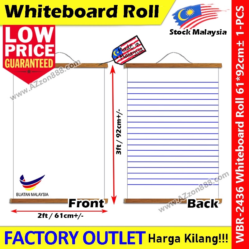 Whiteboard Roll Non Magnet 2 Way or 1Way White Board Roll 2x3ft 60x90cm ...