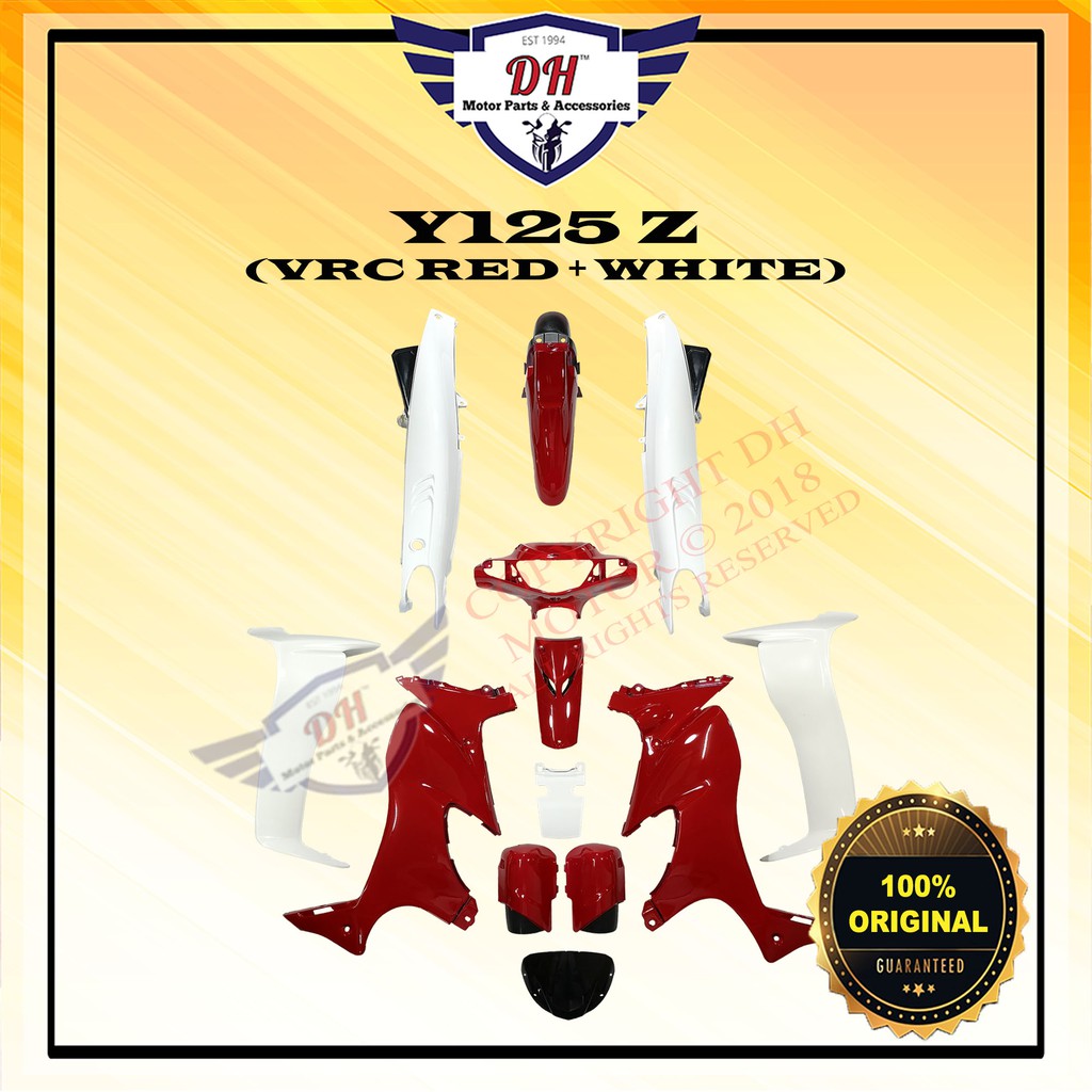Y125 Z (ORIGINAL) COVER SET (VRC RED + WHITE) YAMAHA 125 125Z 125ZR ...
