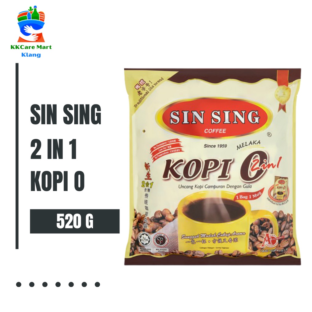 Sin Sing - Kopi O 2 in 1 Coffee Mixture Bags with Sugar 20 Sachets x 26g ( 520g ) | Shopee Malaysia