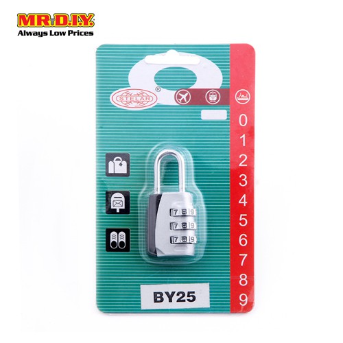[READY STOCK] - STELAR 3 Digit Number Combination Travel Padlock (1pc ...