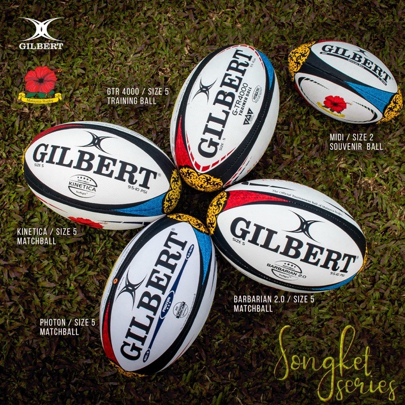 GILBERT X MRU SONGKET SERIES RUGBY BALL LIMITED EDITION PHOTON ...