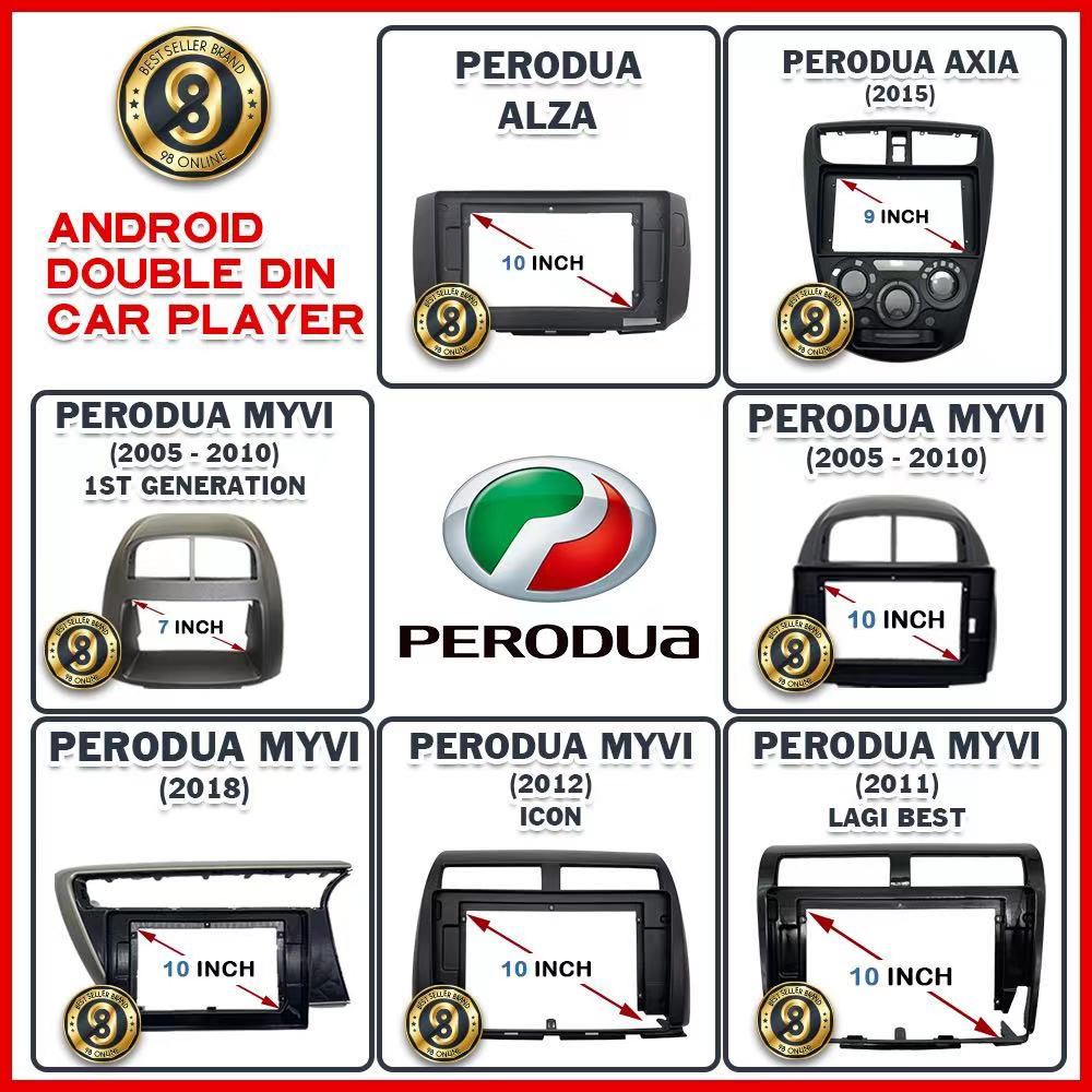 【Android Player Casing】Perodua Myvi/ Alza/ Bezza/ Aruz/ Kelisa/ Kenari ...