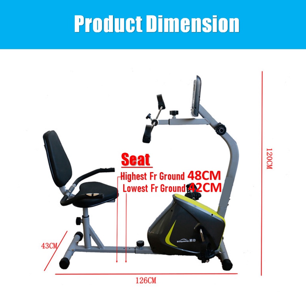 Home Magnetic Control Indoor Exercise Bike Training Elderly Recumbent ...