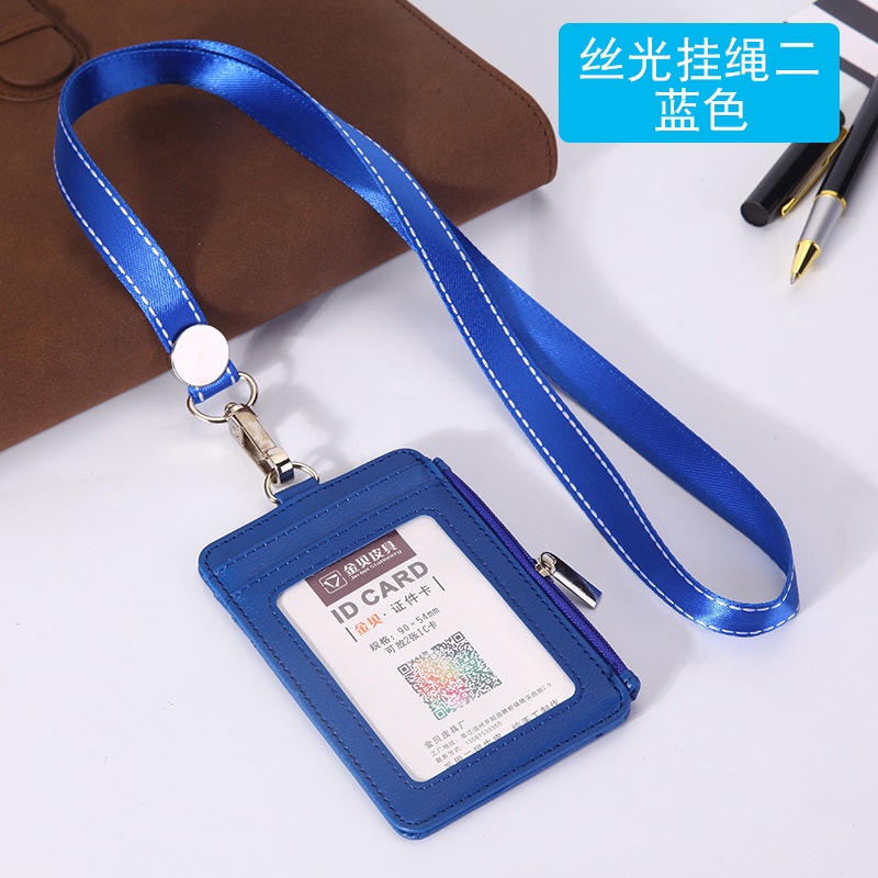 2022 New ultifunctional Zipper Work ID Card Holder with Lanyard ...