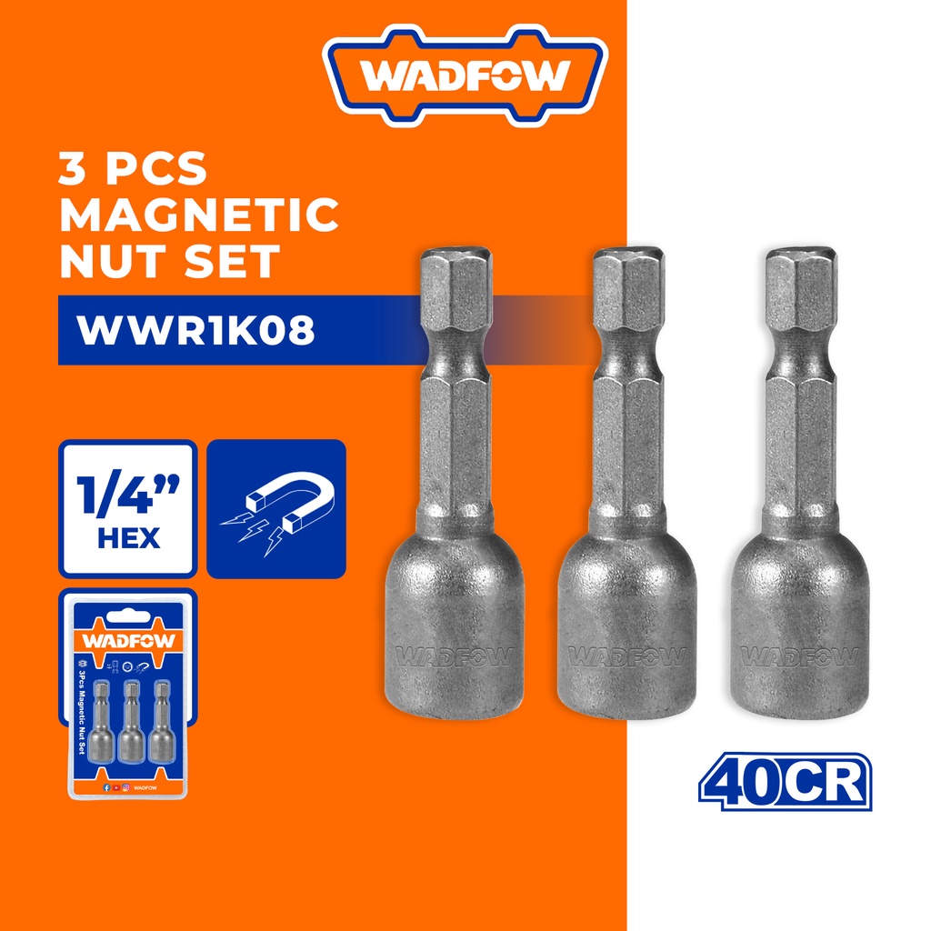 WADFOW Magnetic Nut Set Shank 40Cr Steel With Strong Magnet (1/4"/8mm ...