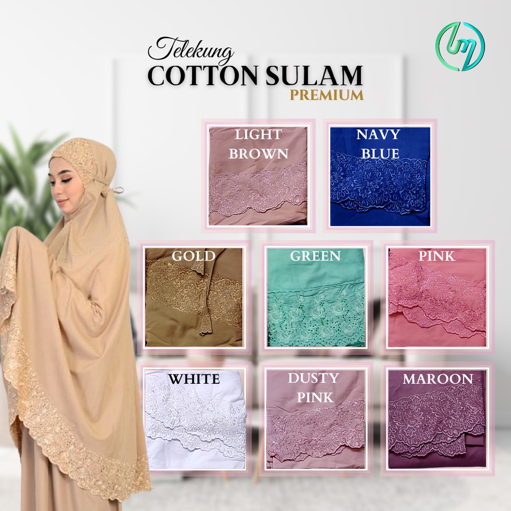 Telekung Cotton Sulam Premium (Corak Bunga) | Shopee Malaysia