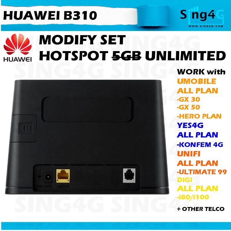 (MODIFIED) Huawei B310 B315 B525 B618 E5186 4G Router Modified ...
