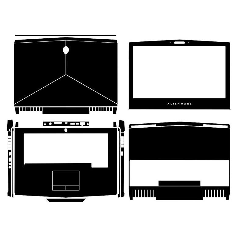 Laptop Black Carbon fiber Vinyl Skin Sticker Cover For Alienware 15 R3 ...