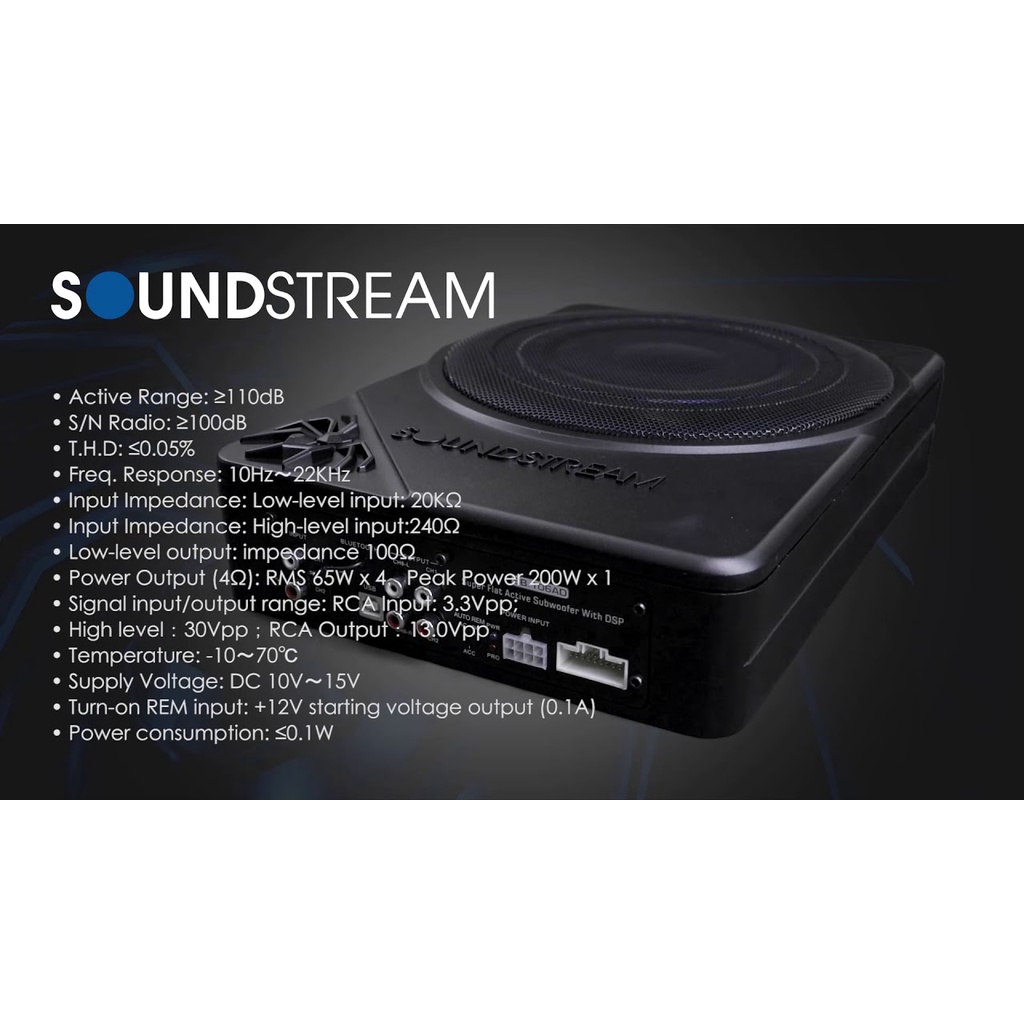 SOUNDSTREAM 10 Inch DSP Active Subwoofer SB.106AD Ultra Compact ...