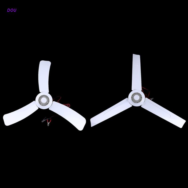DOU 3 Blades Silent DC 12V Ceiling Fan with 4.5m Cable 36” 41” Hanging ...