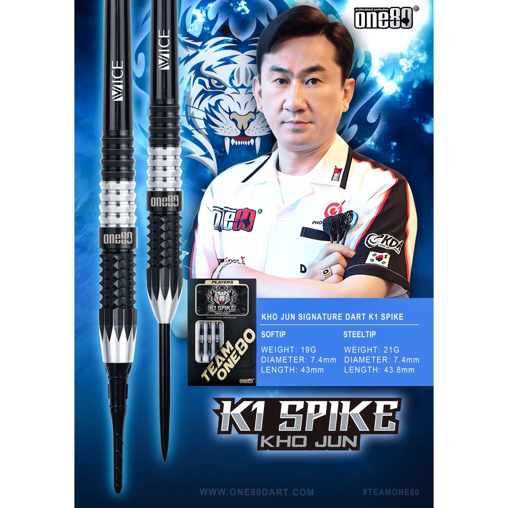 GIDARTS - ONE80 SOFT & STEEL TIP DART SET 90% KHO JUN - K1 SPIKE ...