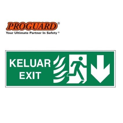 PROGUARD| EMERGENCY BUILDING ESCAPE FIRE EXIT KELUAR SAFETY SIGN PVC ...