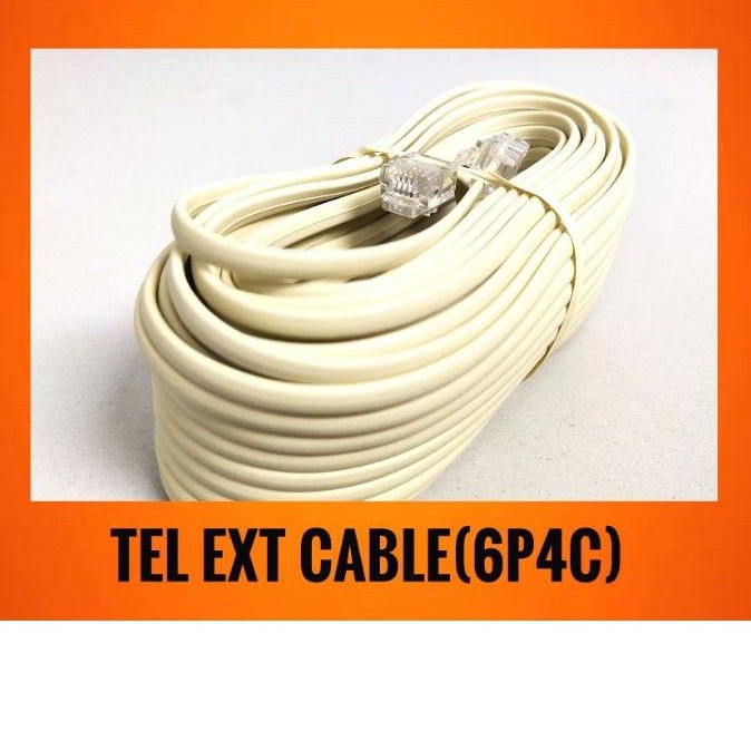 [READY STOCK]TELEPHONE PLUG TO PLUG EXTENSION CABLE 5M(15FT) /8M(25FT ...