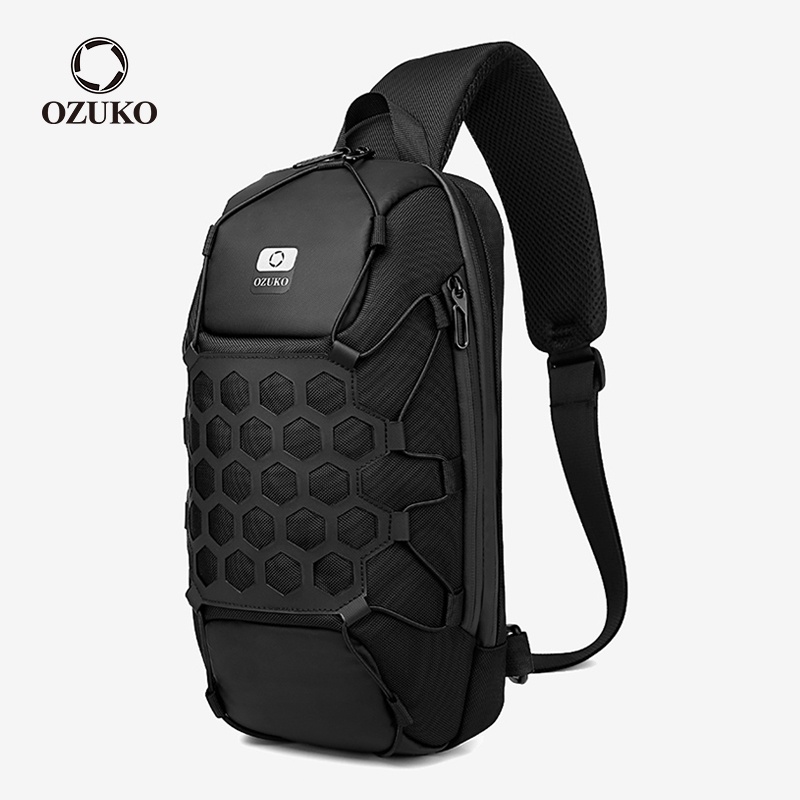 OZUKO New Men Anti Theft Crossbody Bags USB Charging Sling Shoulder Bag ...