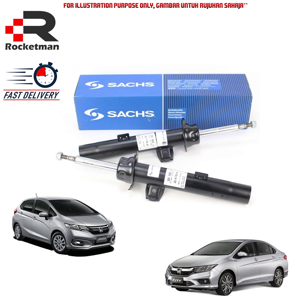 SACHS SHOCK ABSORBER (2PCS) HONDA CITY JAZZ 2014-2020 T9A T5A GK ...