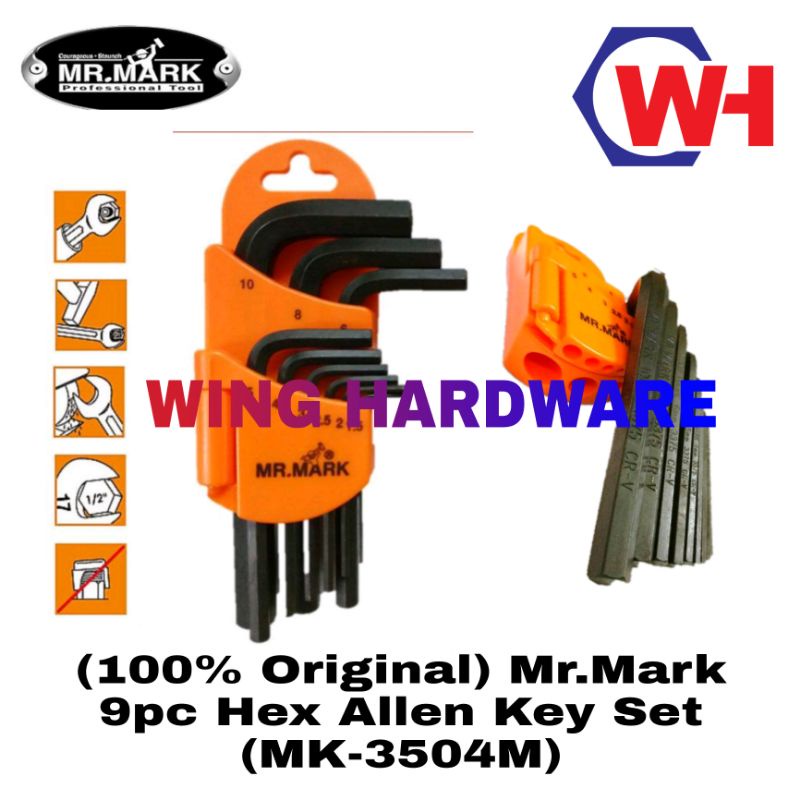 (100% Original) Mr.Mark 9pc Hex Allen Key Set (MK-3504M) | Shopee Malaysia