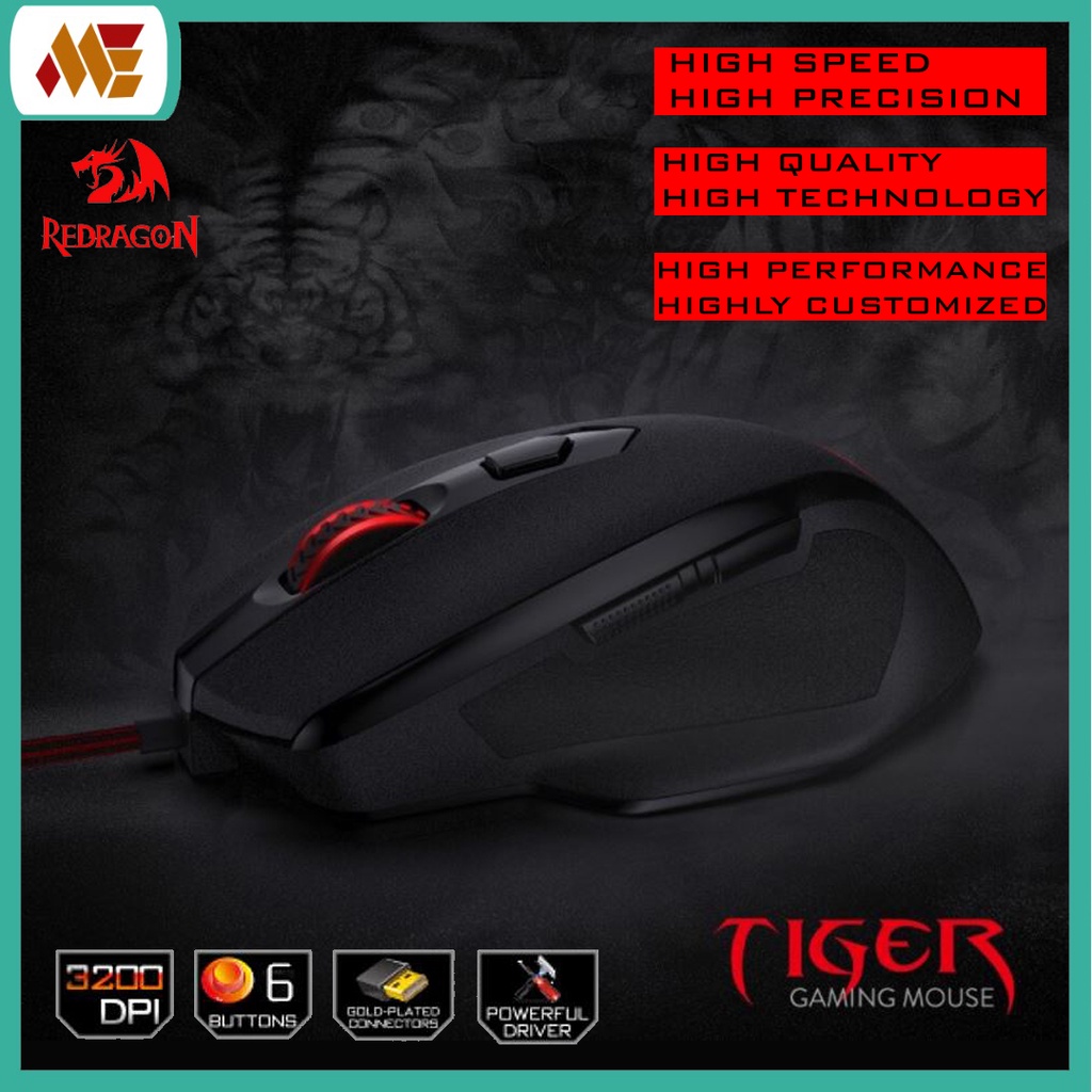 Redragon M709-1 Tiger2 Red LED Gaming Mouse/3200 DPI Wired Optical Gamer Mouse with Precision ...