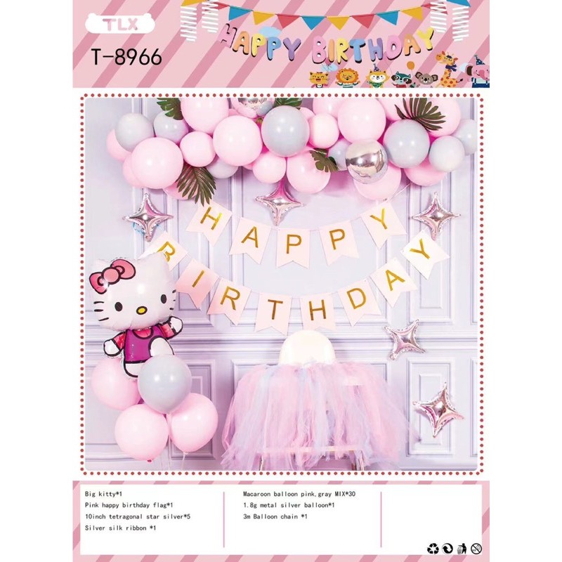 Hello Kitty Balloon Garland Decoration Set | Shopee Malaysia