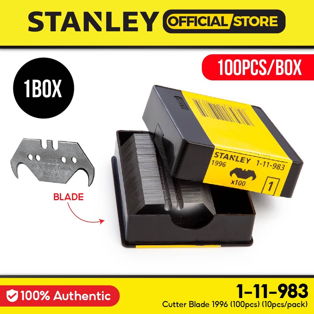 Stanley Knife/Cutter Large Hook Blades X (100 Pcs/Box) 1-11-983 / ...