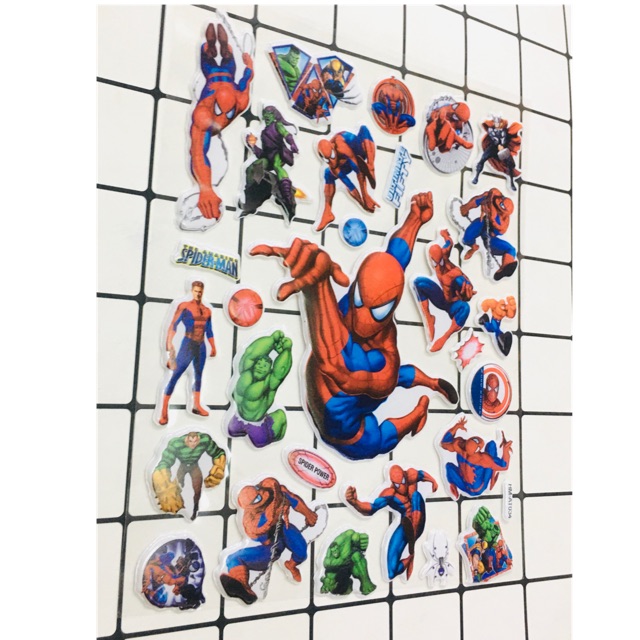 Spider-man embossed peel-and-stick Sticker set WaterClear/Spider-man ...