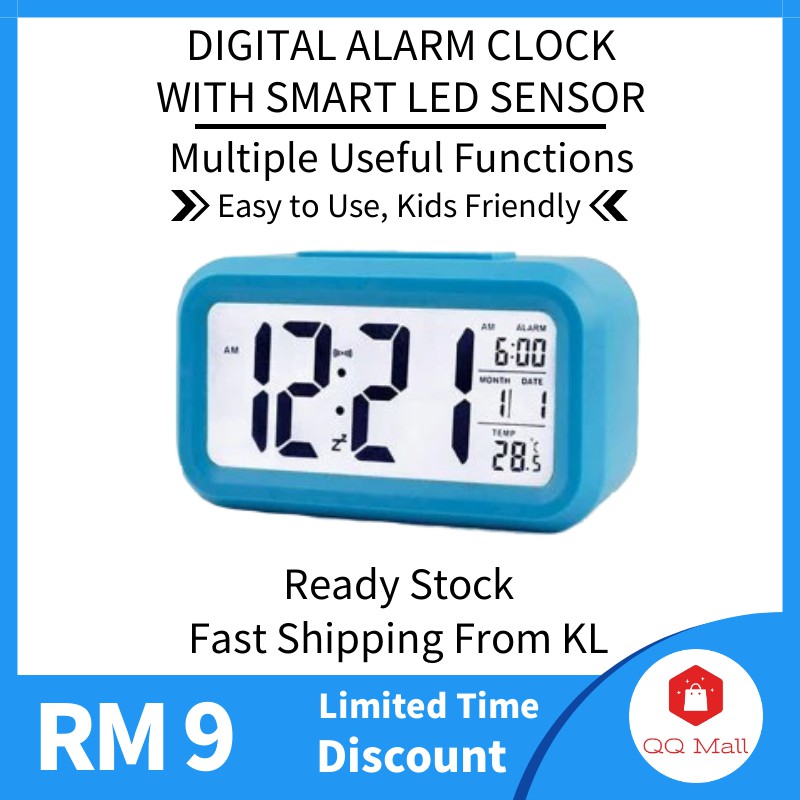 🔥Ready Stock🔥DELLY LED Digital Clock Time with Sensor Light Calendar ...